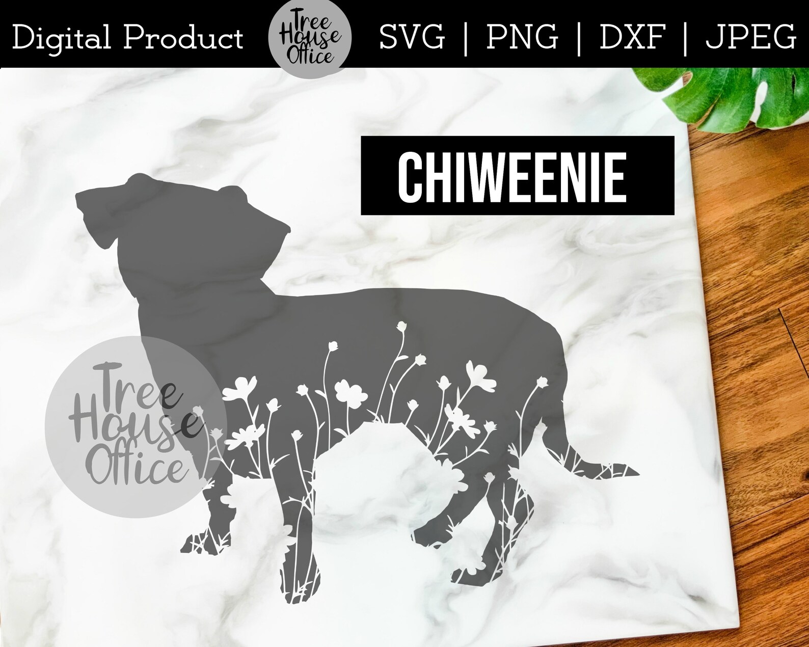 Chiweenie SVG, DXF PNG Jpeg, Floral Chiweenie Mandala Zentangle Svg ...