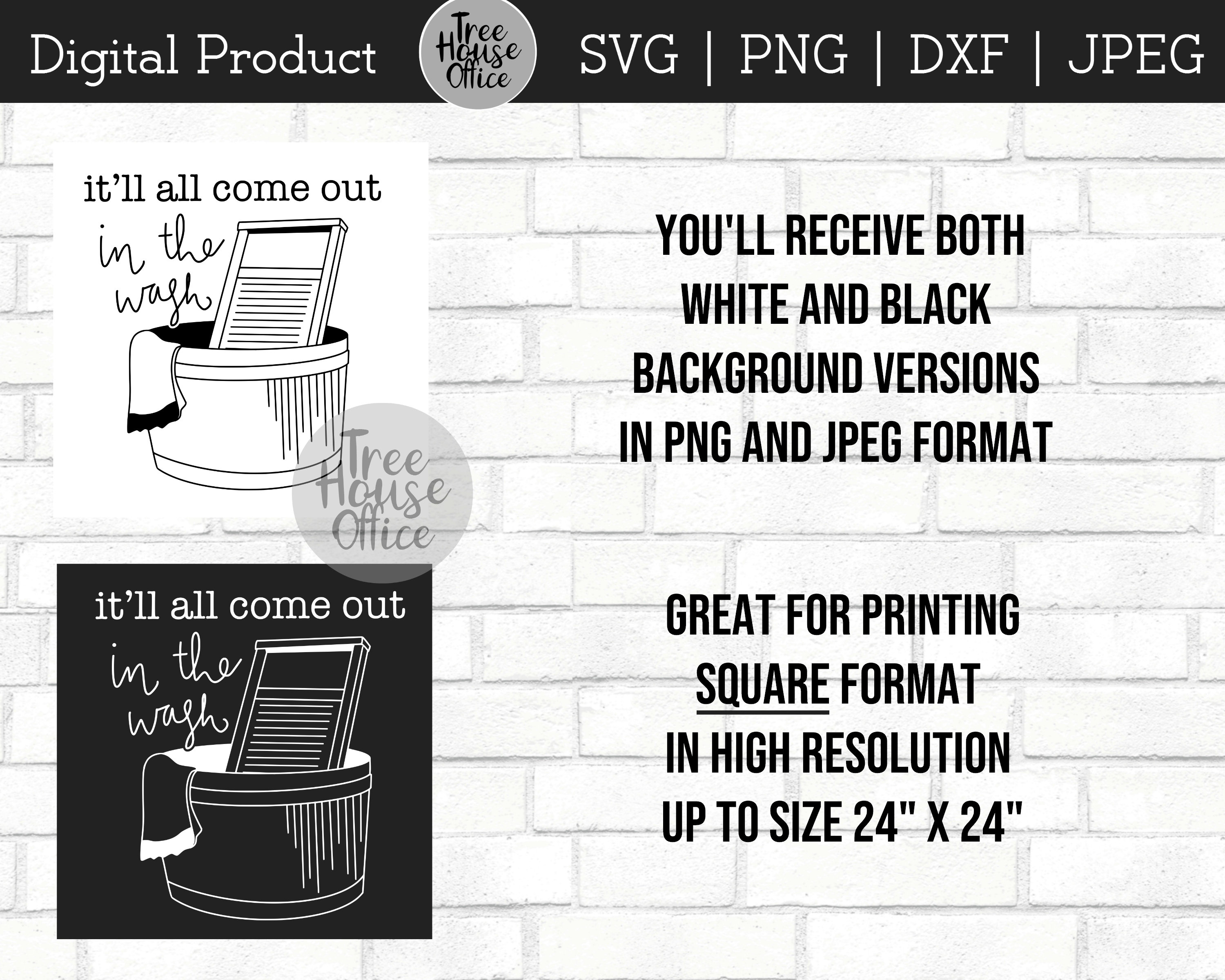 It'll All Come Out in the Wash SVG DXF/PNG/jpeg It All | Etsy