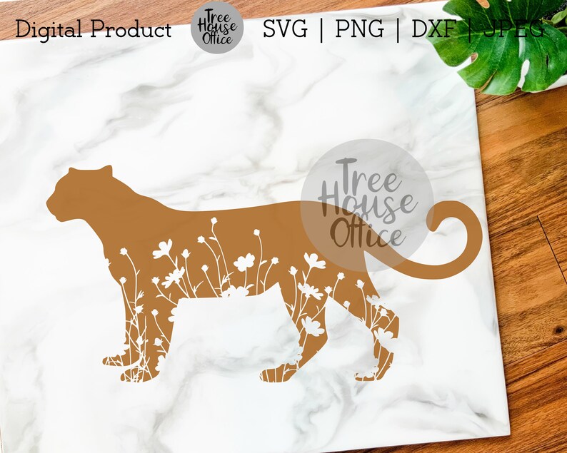 Floral Cheetah Svg/dxf/png/jpeg Animal Clip Art Cheetah - Etsy