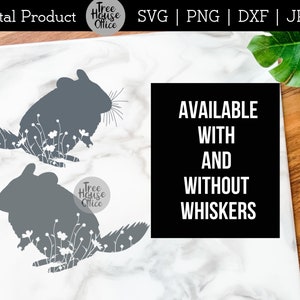 Floral Chinchilla SVG DXF PNG Jpeg, Chinchilla With Flowers Svg ...