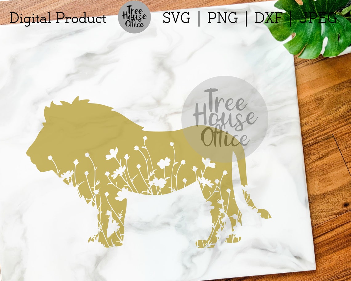 Floral Lion Svg/dxf/png/jpeg Animal Clip Art Lion Mandela | Etsy