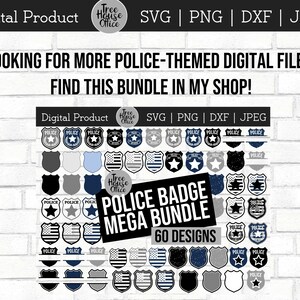 Police Badge SVG DXF Png, Customize Law Enforcement Symbol, Personalize ...