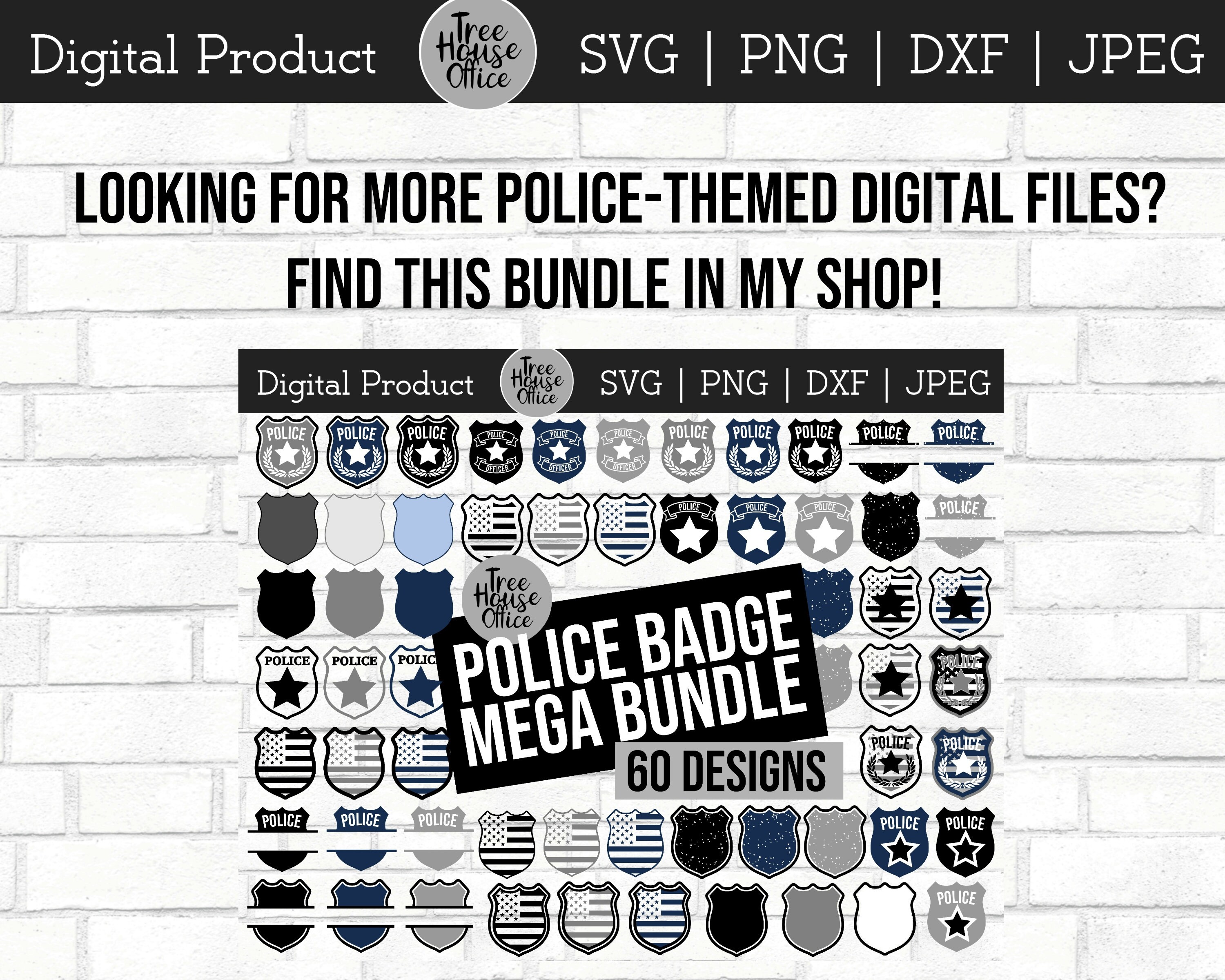 Police Badge SVG DXF Png, Customize Law Enforcement Symbol, Personalize ...