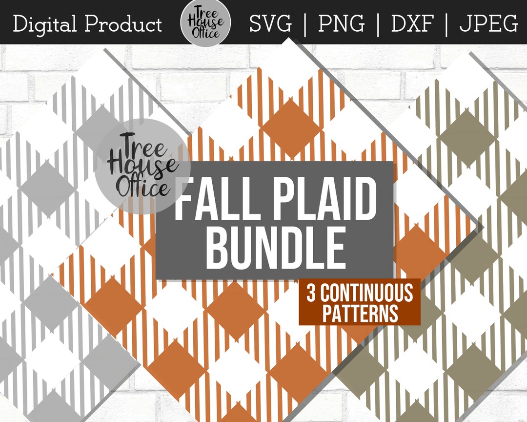 Fall Buffalo Plaid SVG Bundle DXF PNG Jpeg, Sublimation Flannel Design ...