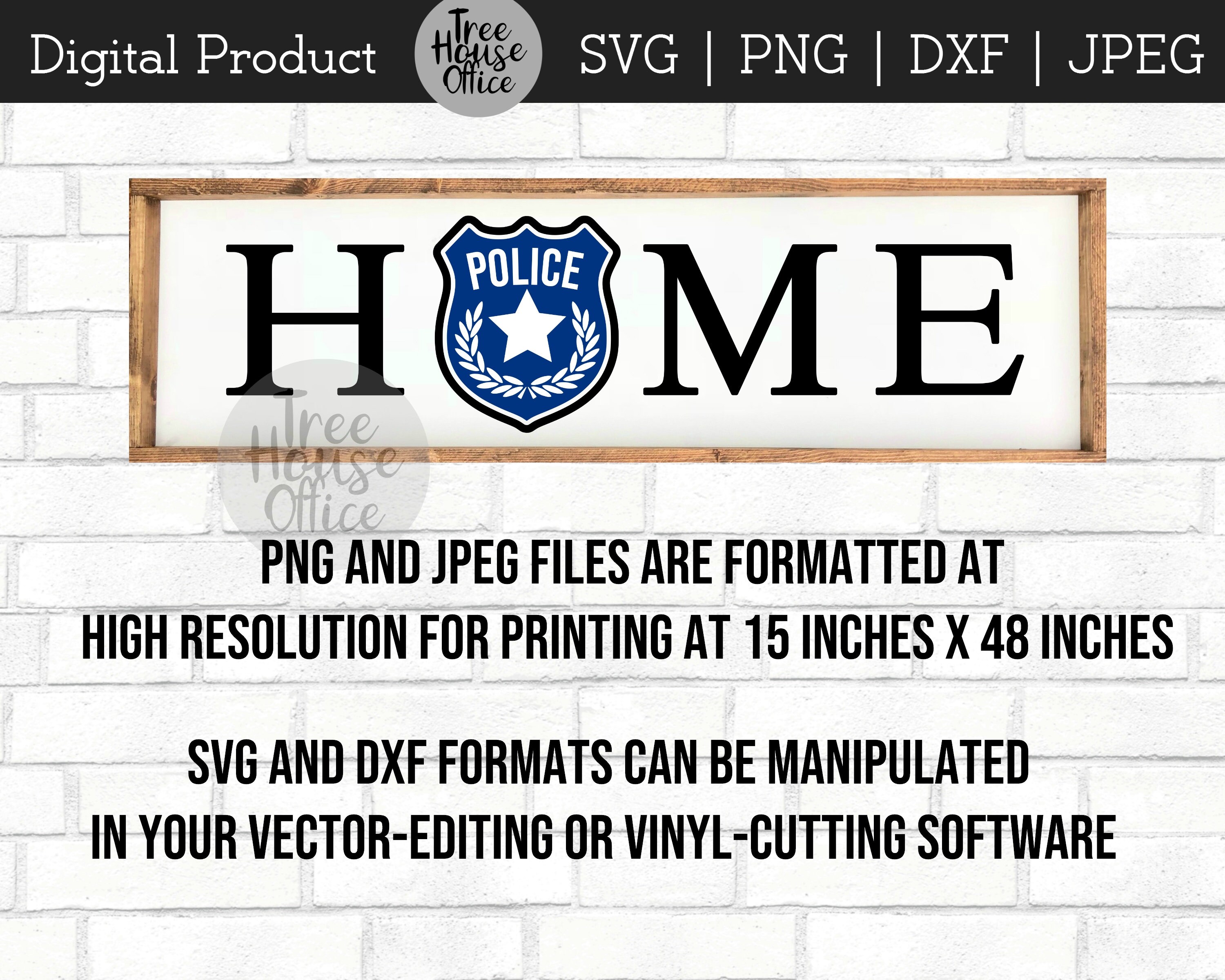 Police Home Sign SVG DXF Png Front Porch Law Enforcement - Etsy Australia