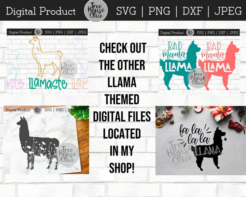 Fa La La La Llama Svg/dxf/png/jpeg | Funny Christmas Llama Svg | Cute ...