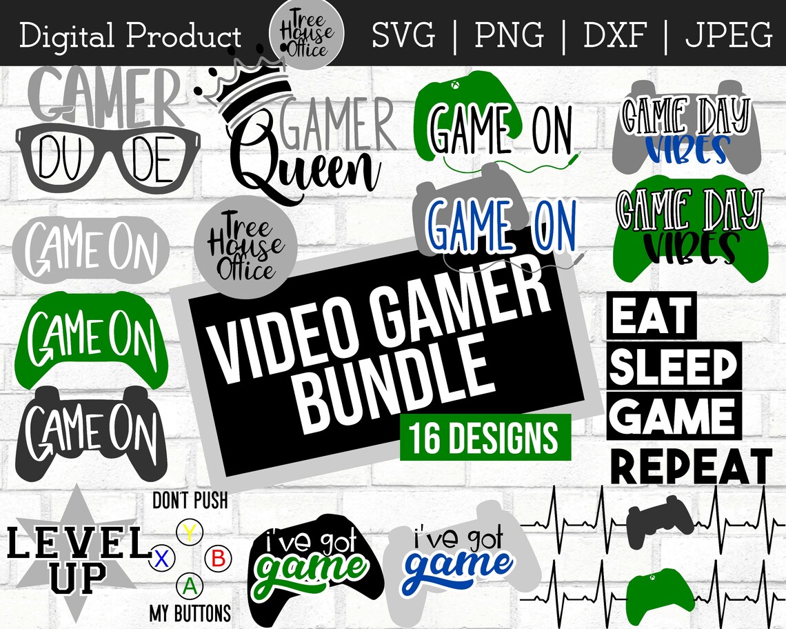 Video Game SVG Bundle Dxf Png Jpeg XBOX Playstation Nerd - Etsy