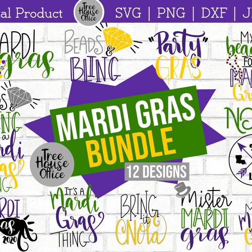Mardi Gras Bundle SVG DXF Jpeg Png Louisiana Cut File | Etsy