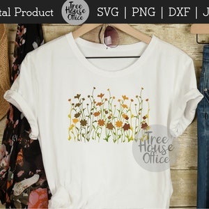 Wildflowers SVG, PNG, JPEG, Dxf, Hand Drawn Doodle Flowers, Cute Flower ...