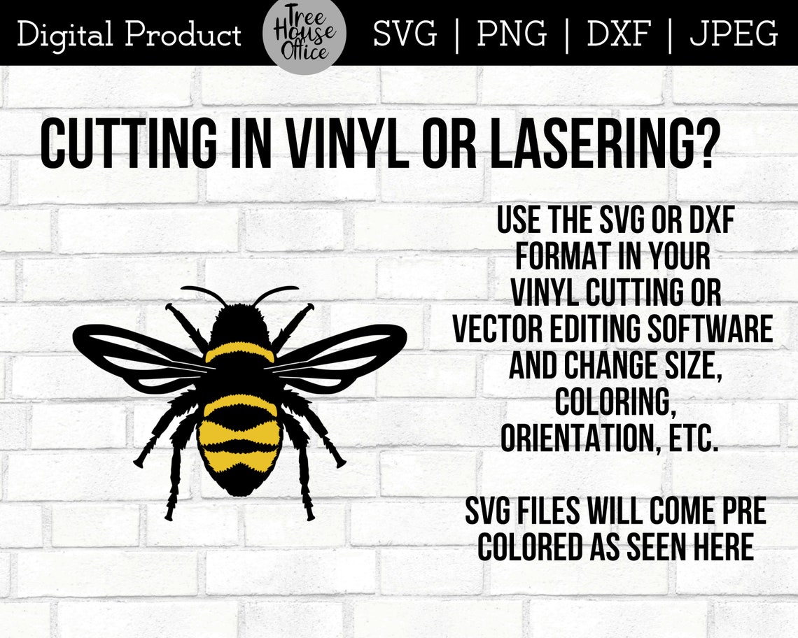 Bee Silhouette SVG Honeybee Cut File Realistic Bee Png - Etsy