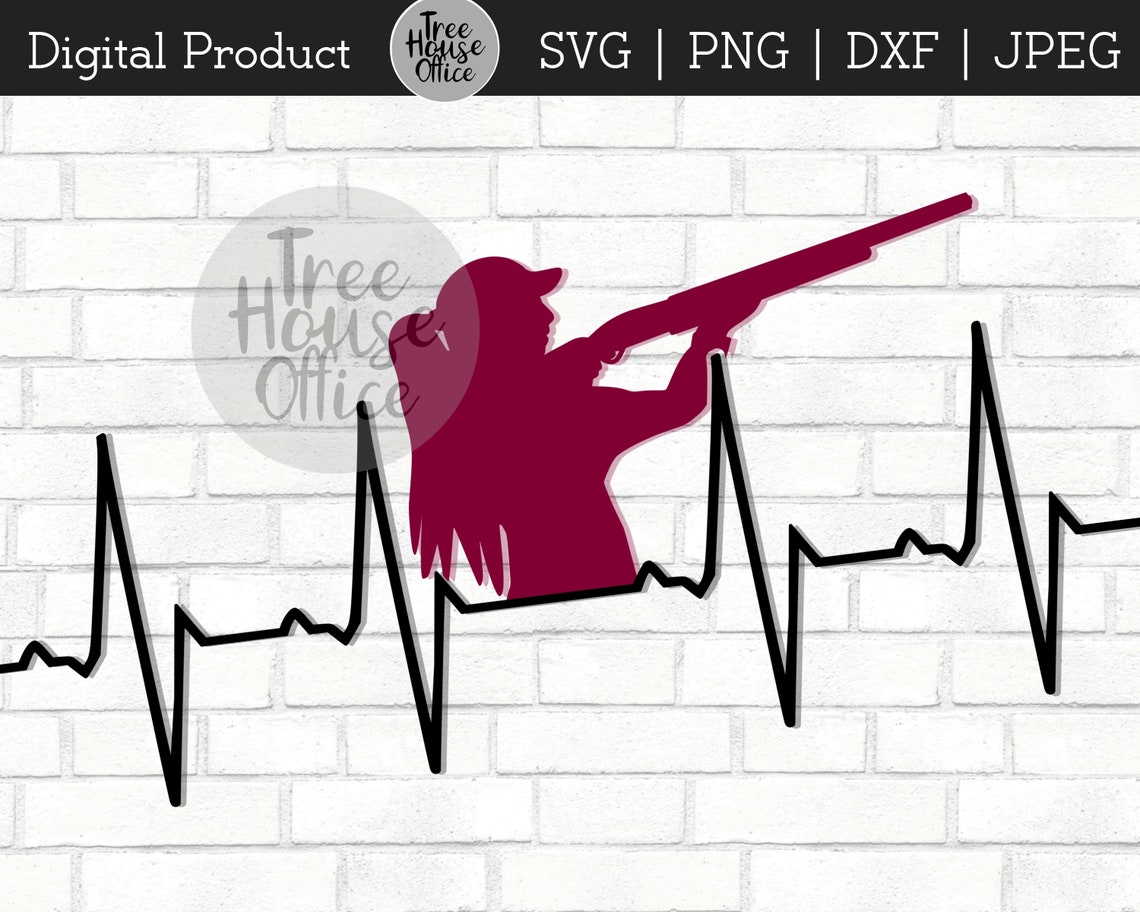 Girl With Shotgun Heartbeat Svg/dxf/png/jpeg Girl - Etsy