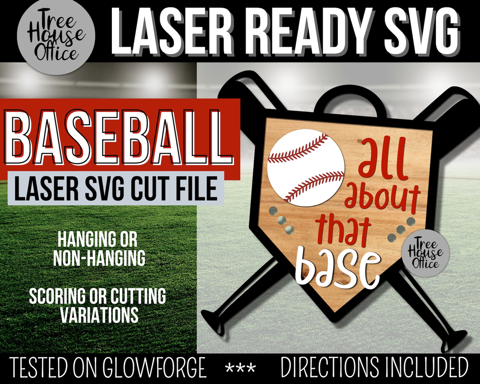 Baseball Laser SVG Glowforge Baseball Softball Laser Cut | Etsy