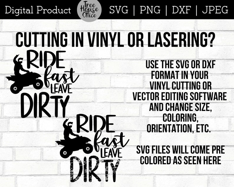 Ride Fast Leave Dirty Quad Quote SVG ATV Four Wheeling SVG 4 - Etsy