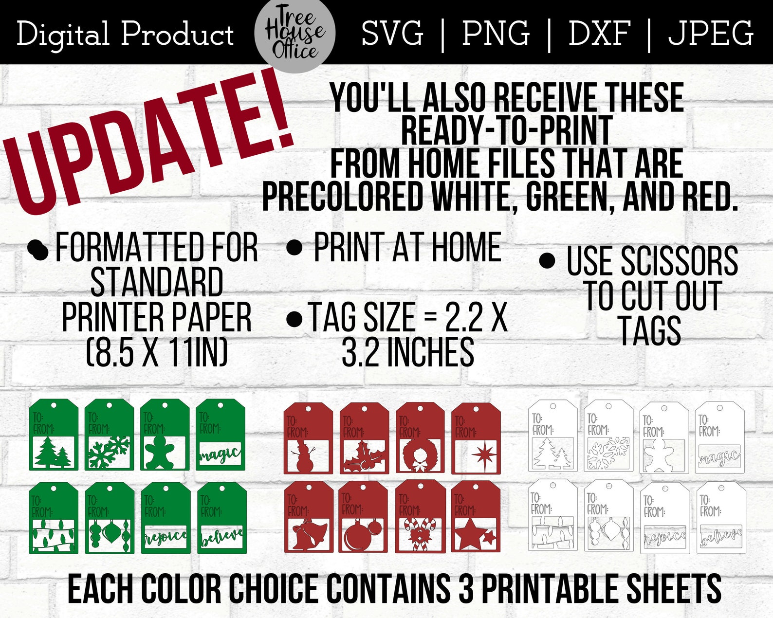 Christmas Gift Tag SVG Present Tag Cut File Package Gift Tag | Etsy