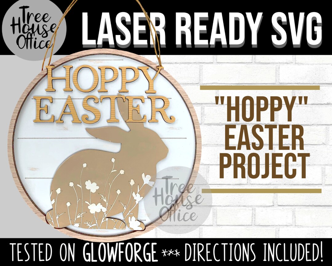 Easter Glowforge SVG, Happy Easter Cut File, 3D Laser Printer File ...