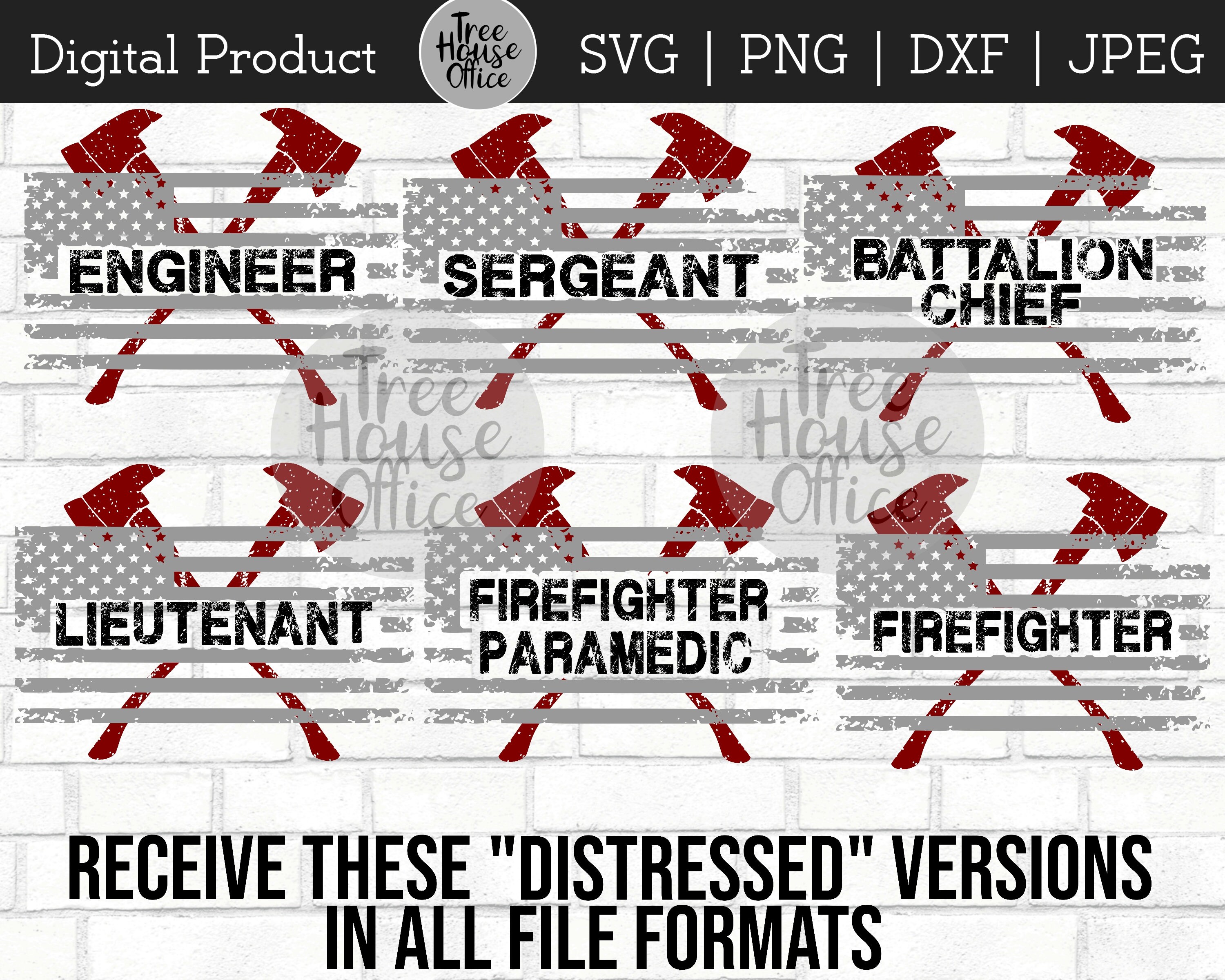 Firefighter SVG Fire Department Positions & Titles Cut File - Etsy ...