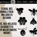 Floral Bees SVG Bundle, Wildflower Bee Cut Files, Floral Honeybee Svg ...