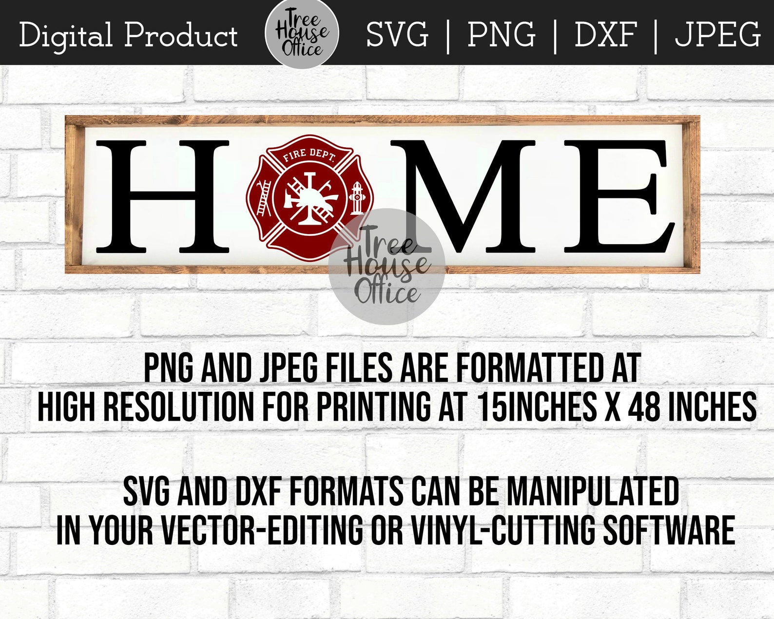 Firefighter Home Sign SVG DXF Png, Front Porch Fire Department House ...