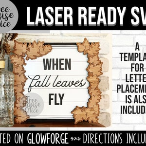 Fall Leaves Laser SVG, Laser Fall Farmhouse Sign, 3D Laser Printer File ...