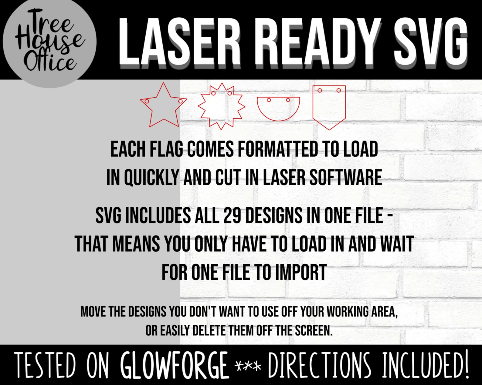 Flag Shapes Banner Glowforge Laser SVG Garland Banners Cut - Etsy