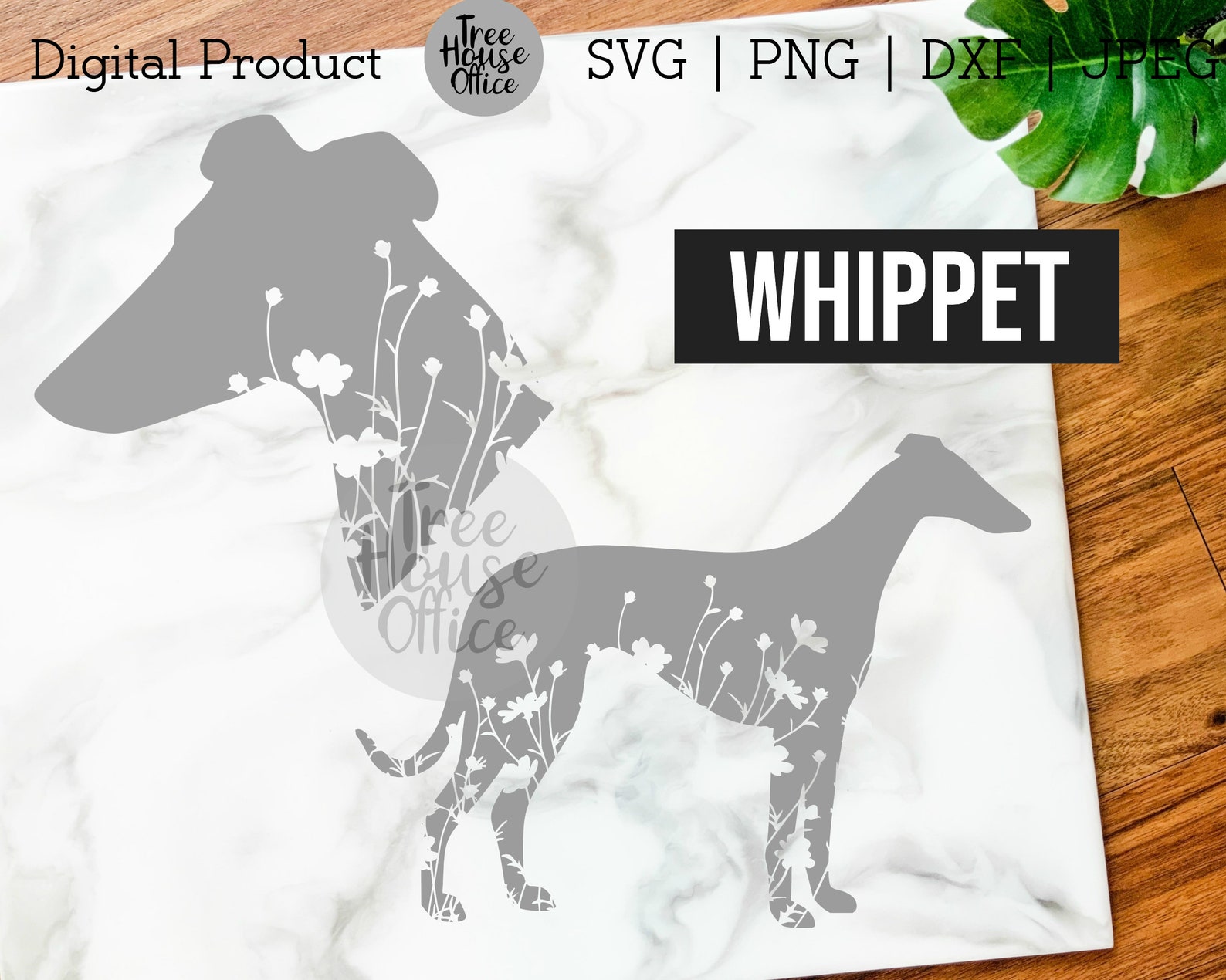 Whippet SVG DXF PNG Jpeg Floral Whippet Mandala Zentangle | Etsy