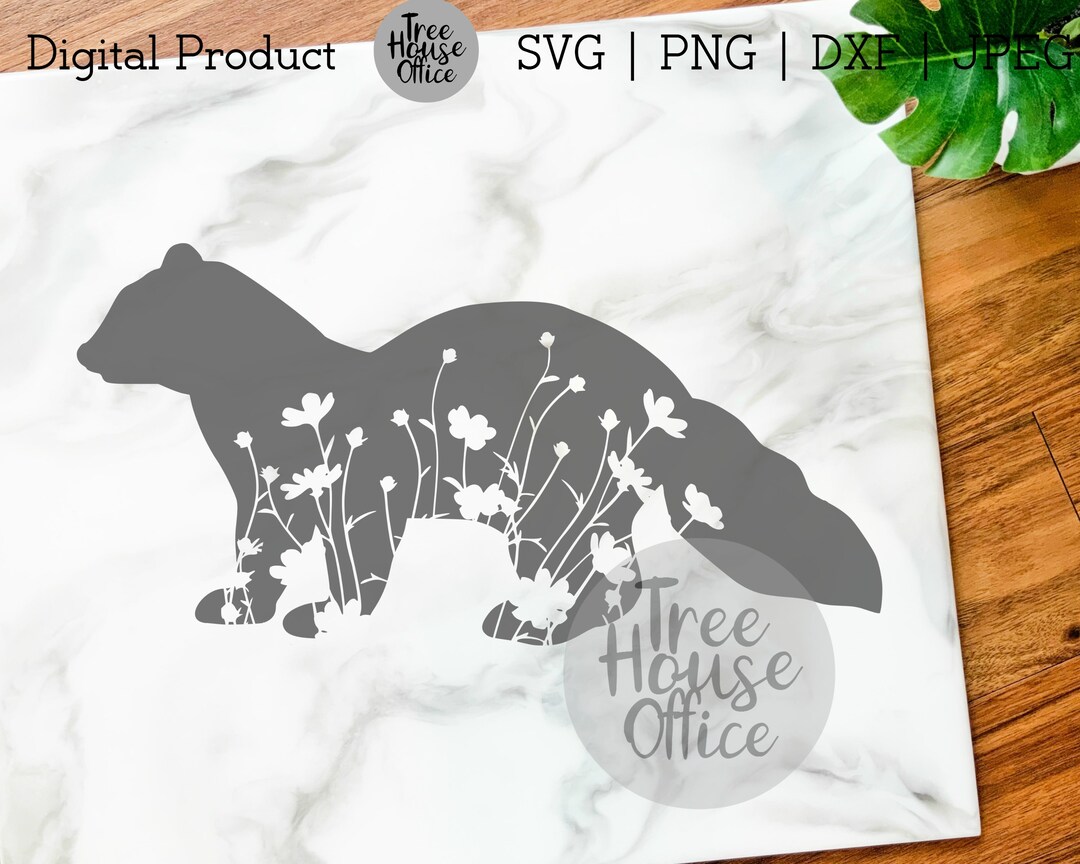 Floral Sable SVG DXF PNG Jpeg, Sable Animal Clip Art, Sable Mandela ...