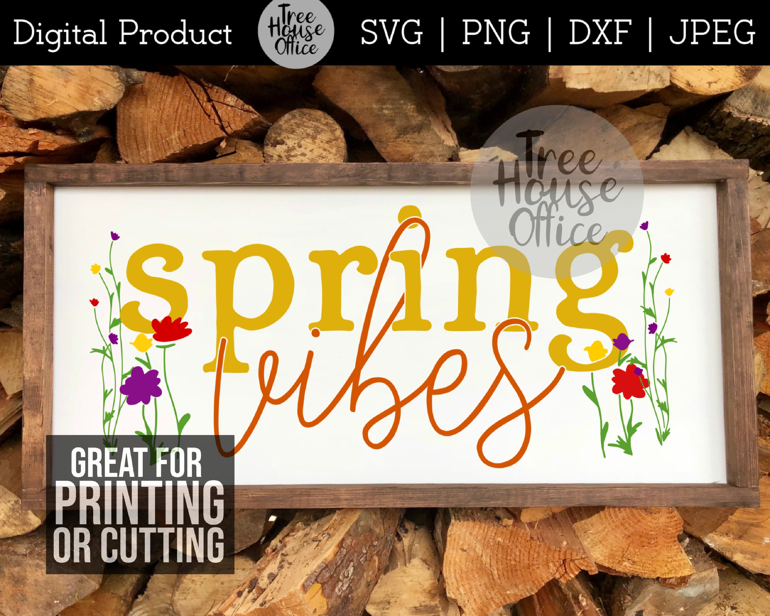 Spring Vibes SVG DXF JPEG png Welcome Spring Quote Saying | Etsy