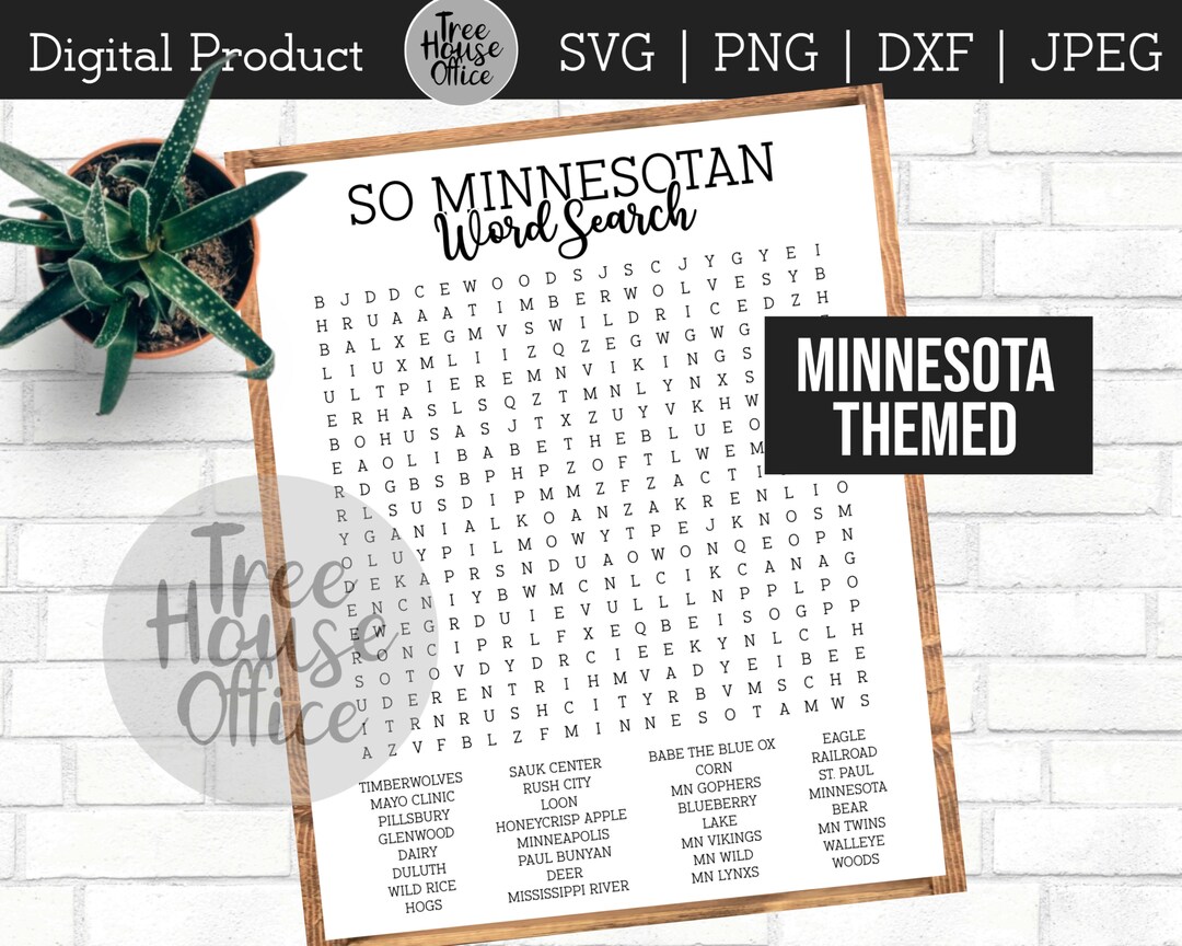 Forget Your Phone Bathroom Word Search Minnesota Theme SVG, DXF, Jpeg ...
