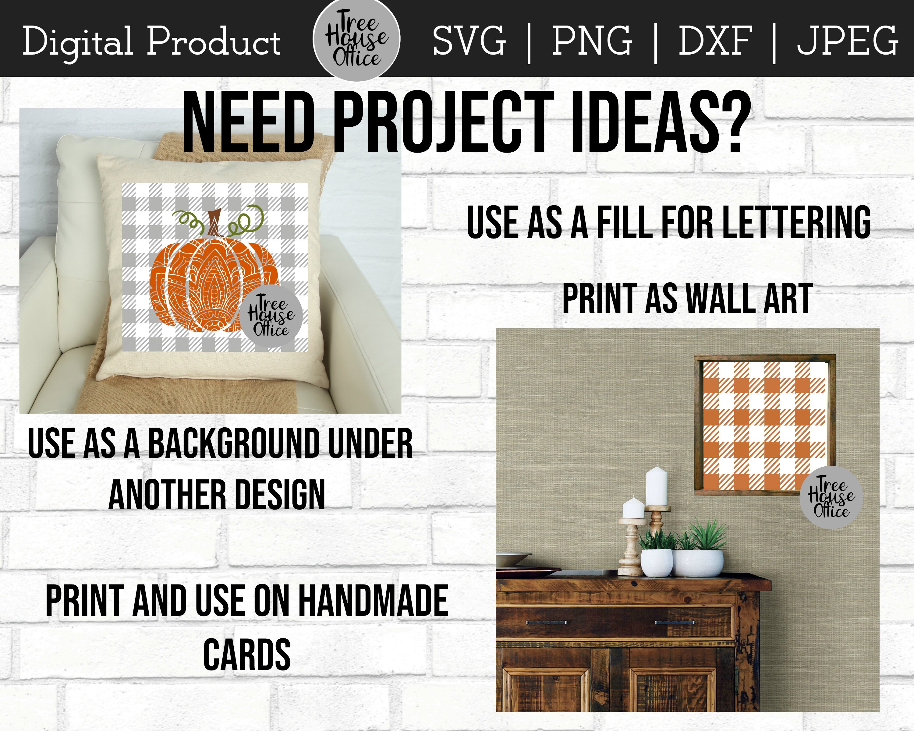 Fall Buffalo Plaid SVG Bundle DXF PNG jpeg Sublimation | Etsy