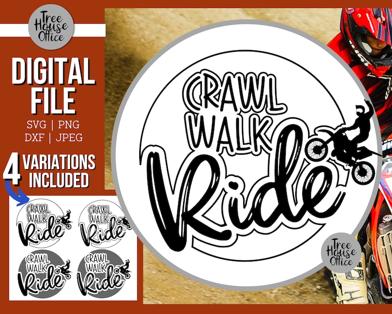 Dirt Bike Quote Svg Crawl Walk Ride Svg Funny Motocross - Etsy