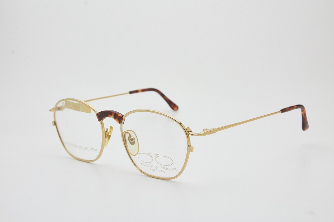 90s Glasses MAISON De FRAMES Italia 31 Italy Round Gold Frame Vintage ...