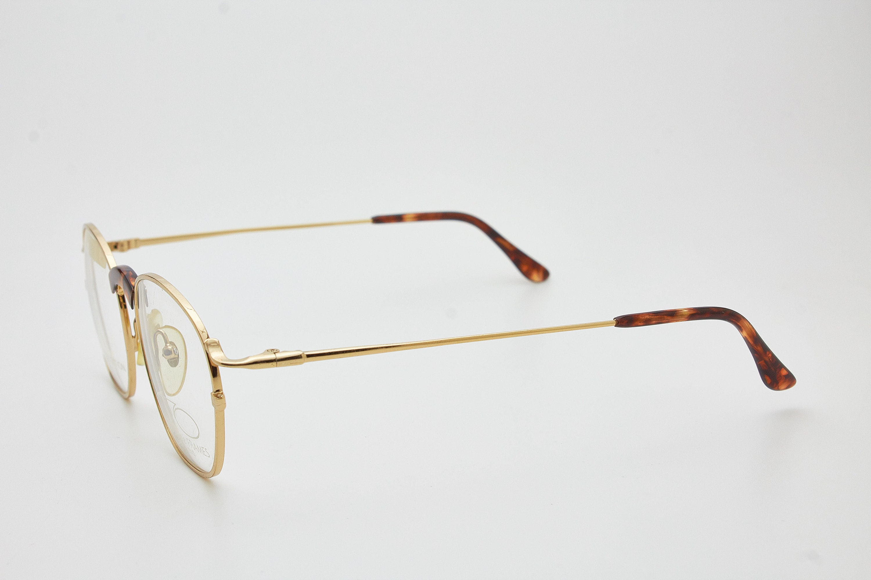 90s Glasses MAISON De FRAMES Italia 31 Italy Round Gold Frame Vintage ...
