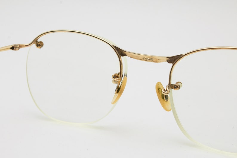ALGHA Iconic Gold Plated Eyeglasses Made in England Original Vintage ...