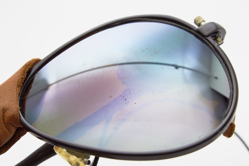 CLANFIN Leather Vintage Sunglasses Collection Mirrorles Unisex Arctic ...