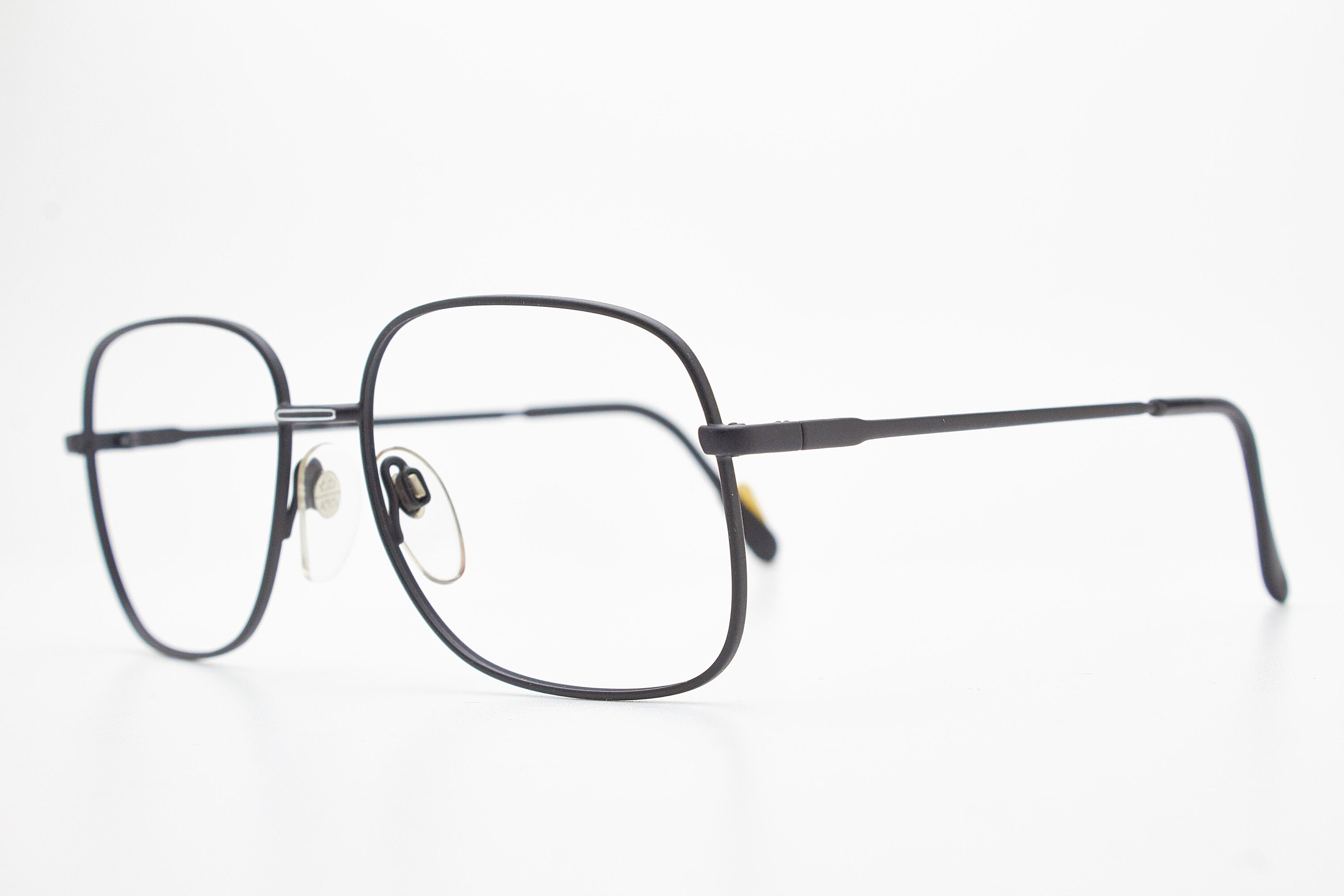 Vintage Eye Glasses 80sluxottica 1037 Black Aviator Eyeglassesoversize Sunglassespilot