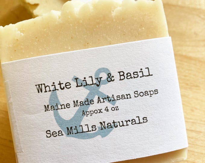 White Lily & Basil / Handcrafted/ Maine Made / Bar Soap - Etsy
