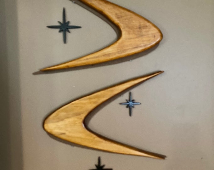 Mid Century Modern Style Three Dimensional Boomerangs Wooden | Etsy