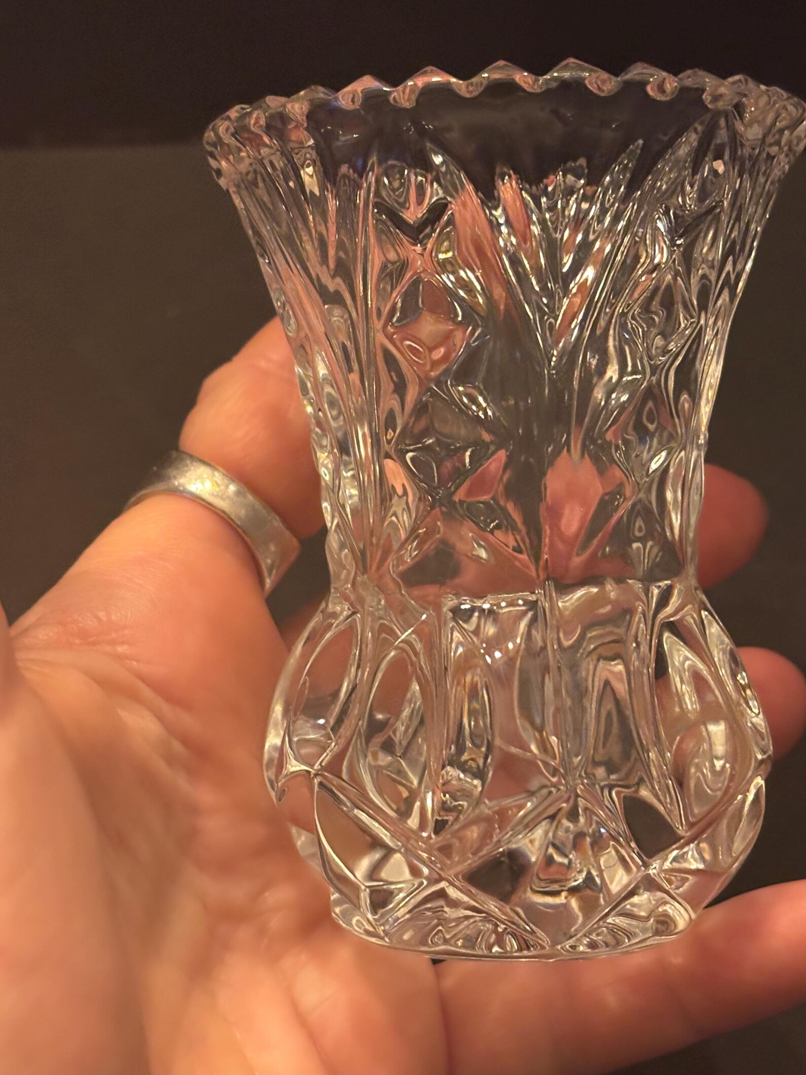 American Brilliant Cut Glass Toothpick Holder Small Vase 4" CRYSTAL - Etsy