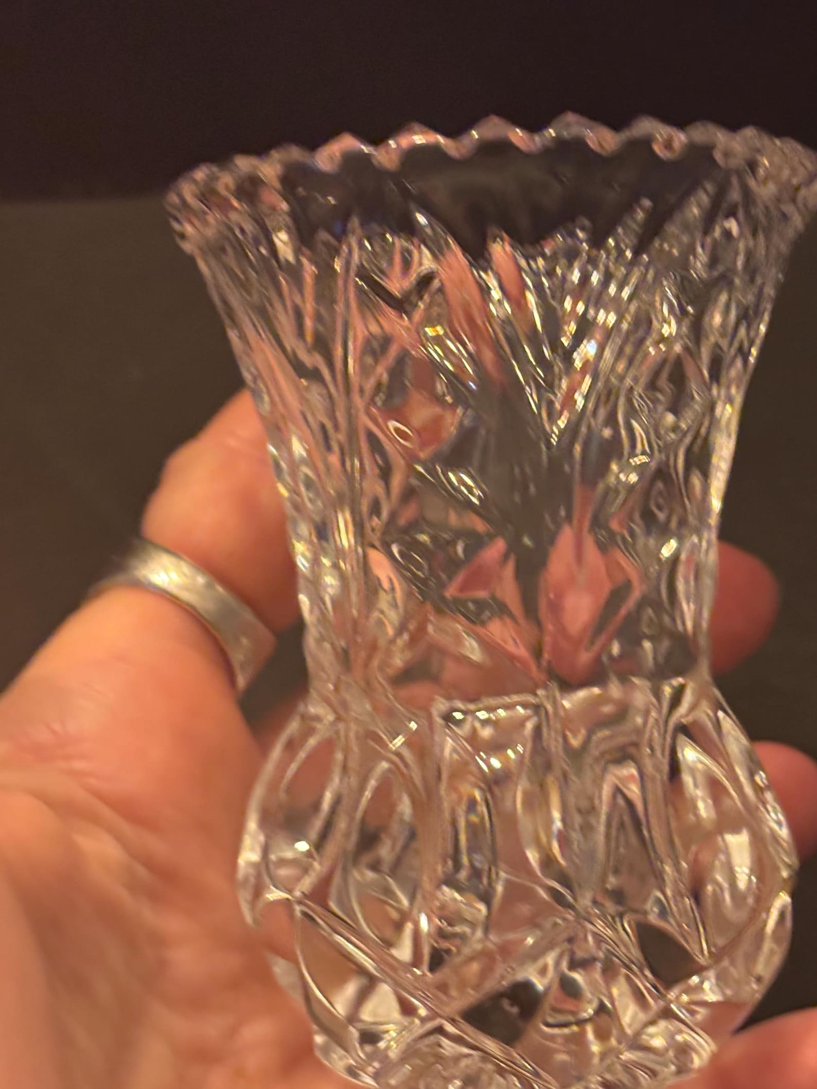 American Brilliant Cut Glass Toothpick Holder Small Vase 4" CRYSTAL - Etsy