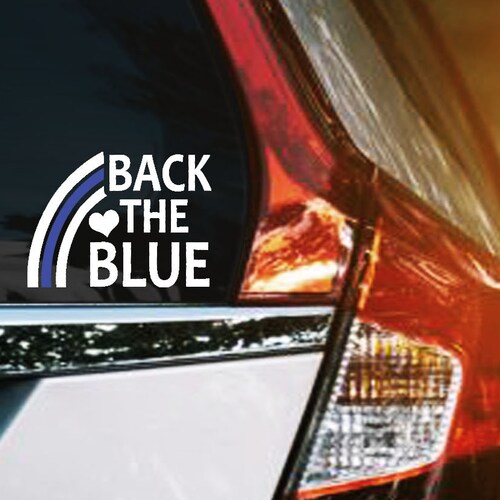 Back the Blue Rainbow Vinyl Decal Police Support Car Window - Etsy