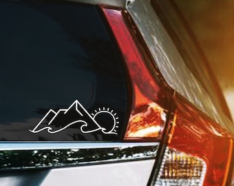 Mountains & Trees Vinyl Decal Mountain Car Window Sticker | Etsy