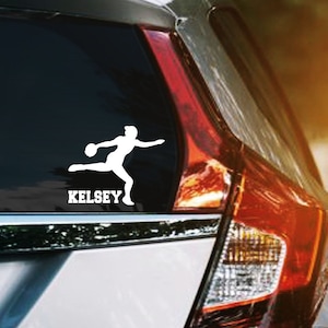 Girl Discus Thrower Vinyl Decal, Track and Field Discus Throw Car ...