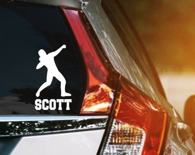 Boy Shot Put Thrower Vinyl Decal, Shot Put Throw Car Window Sticker ...