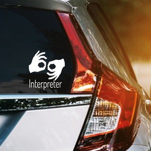 Sign Language Interpreter Vinyl Decal, Sign Language Hands for Car ...