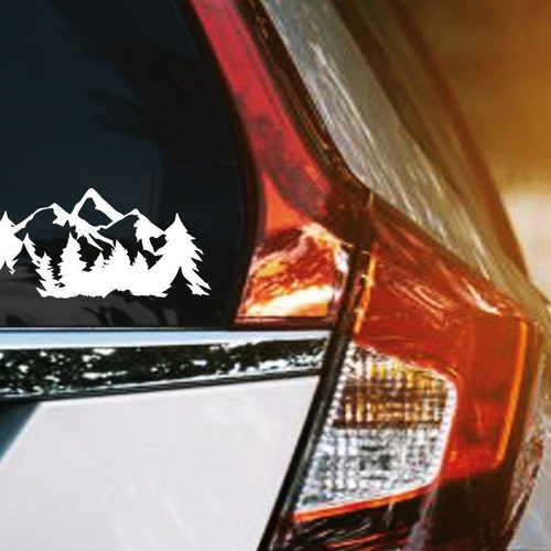 Mountains & Trees Vinyl Decal Mountain Car Window Sticker - Etsy