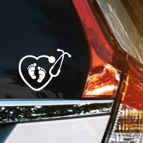 Stethoscope Heart Vinyl Decal OB Nurse Gift Decal Nurse Car - Etsy