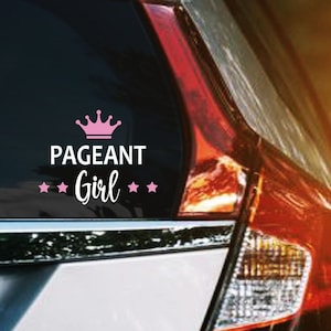 Pageant Girl Vinyl Decal, Pageant Car Window Sticker, Princess Crown ...