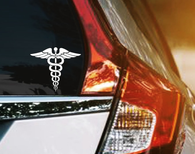 Caduceus Medical Symbol Vinyl Decal, Medical Profession Car Window ...