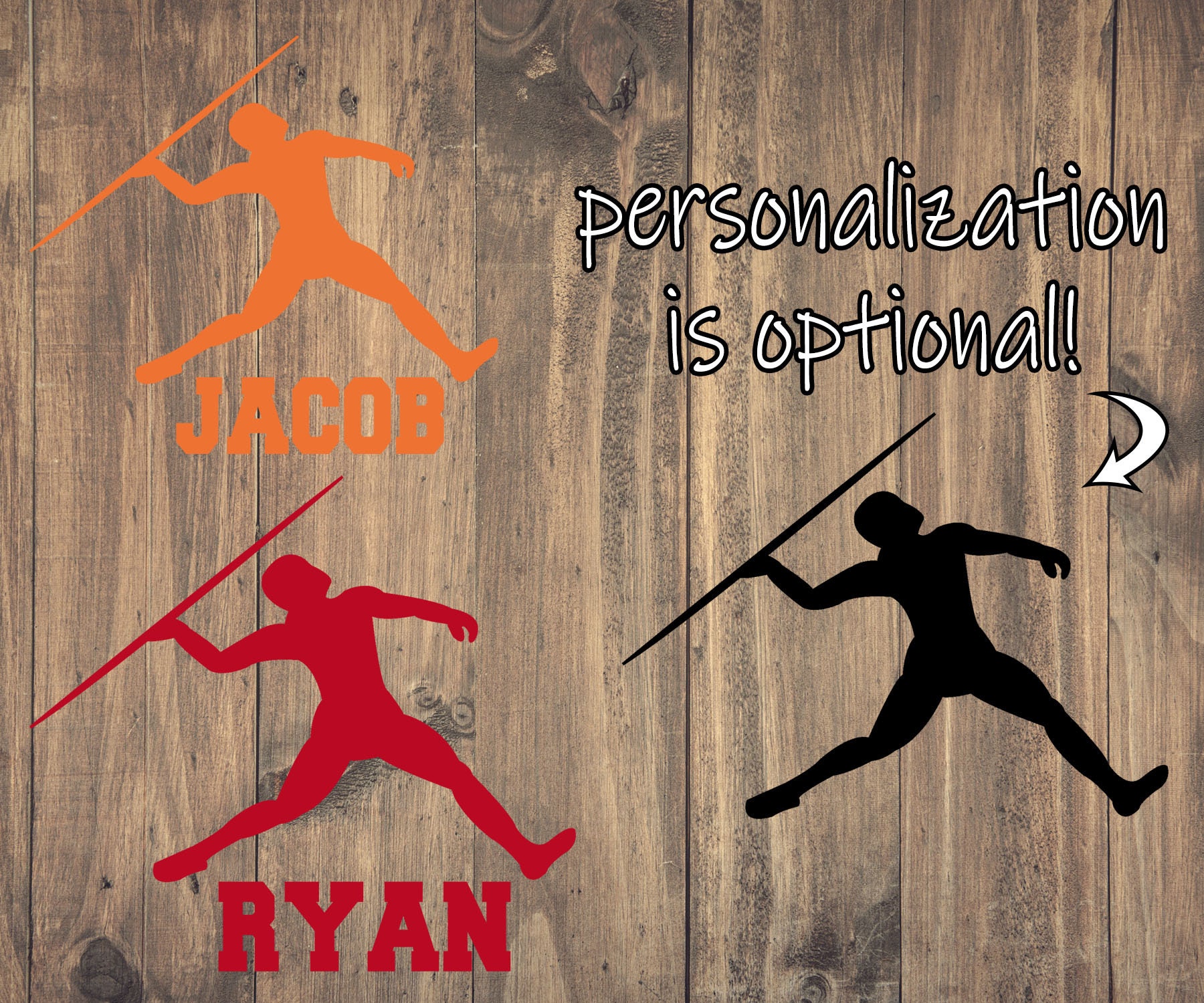 Boy Javelin Thrower Vinyl Decal, Javelin Throw Car Window Sticker ...