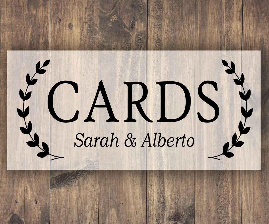 Wedding Card Box Decal, Vinyl Decal for Wedding Decoration, Personalize ...